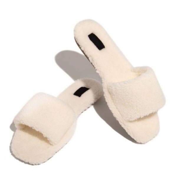 Shoes | New Cozy Faux Sherpa Teddy Slides In Carmel | Poshmark